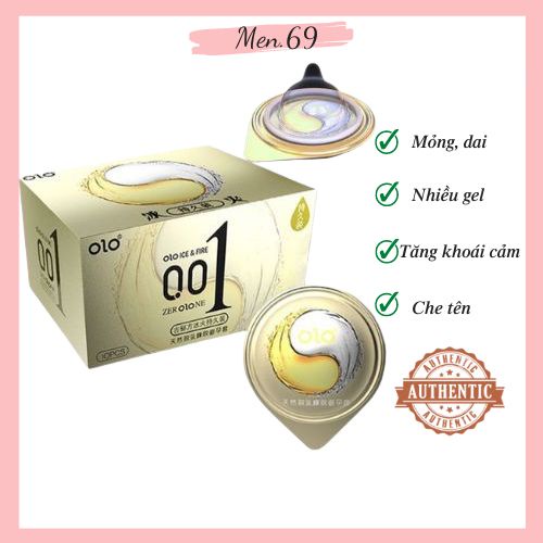 Bao cao su BCS OLO 001 Lửa Băng siêu mỏng 10 chiếc ôm khít nhiều gel nóng lạnh bôi trơn kéo dài ...