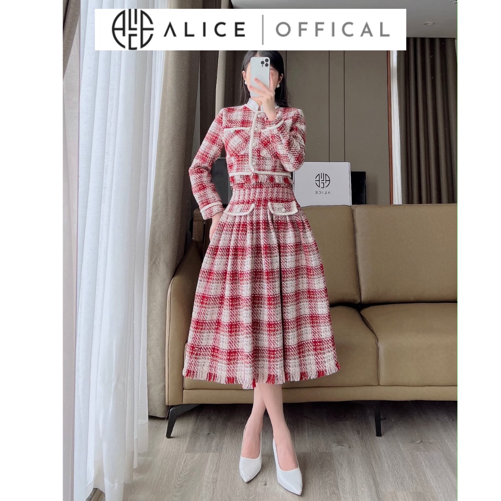 Set Váy Dạ Cao Cấp Áo Cổ Tàu Croptop Kèm Chân Váy Dài Dáng Xòe Xếp Ly ...