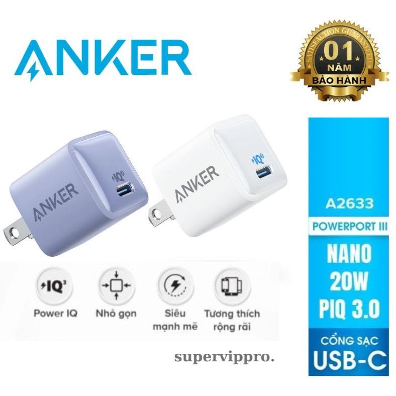 [Giao Hỏa Tốc] Củ sạc nhanh 20W Anker Powerport III Nano A2633 hỗ trợ ...