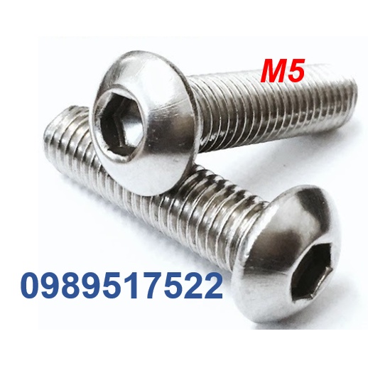 (combo 10c) Bulong M4 M5 M6 lục giác đầu dù/mo/cầu/mũ/nấm INOX 304 ...