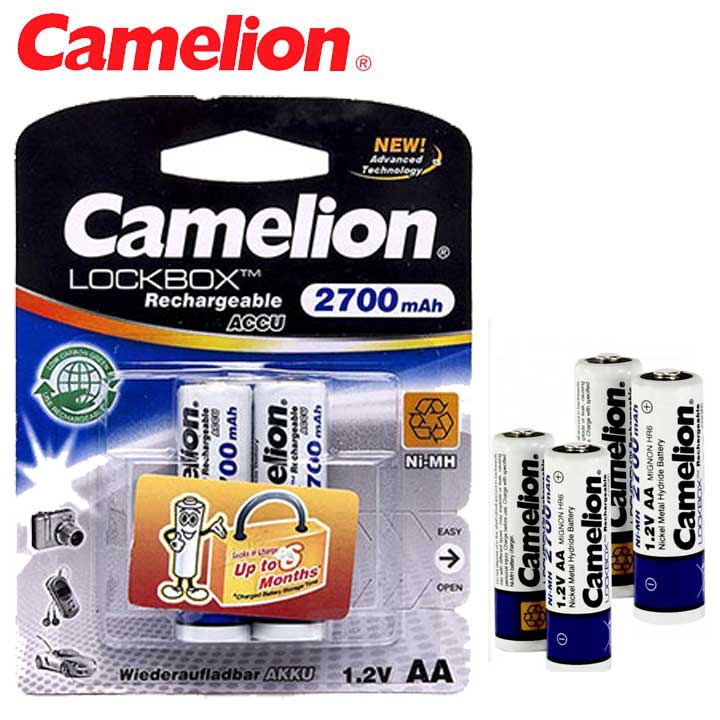 vỉ 2 viên Pin sạc Camelion AA / AAA Lockbox chính hãng | Shopee Việt Nam