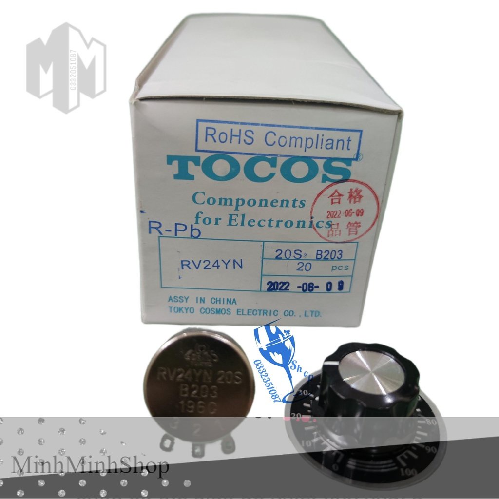 [Ảnh thật] Biến trở tocos Biến trở xoay Chiết áp tocos RV24YN 20S 20k ...