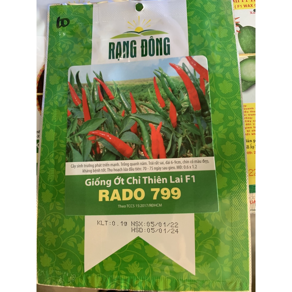 GIỐNG ỚT CHỈ THIÊN LAI F1 RADO 799 GÓI 0.1GR | Shopee Việt Nam