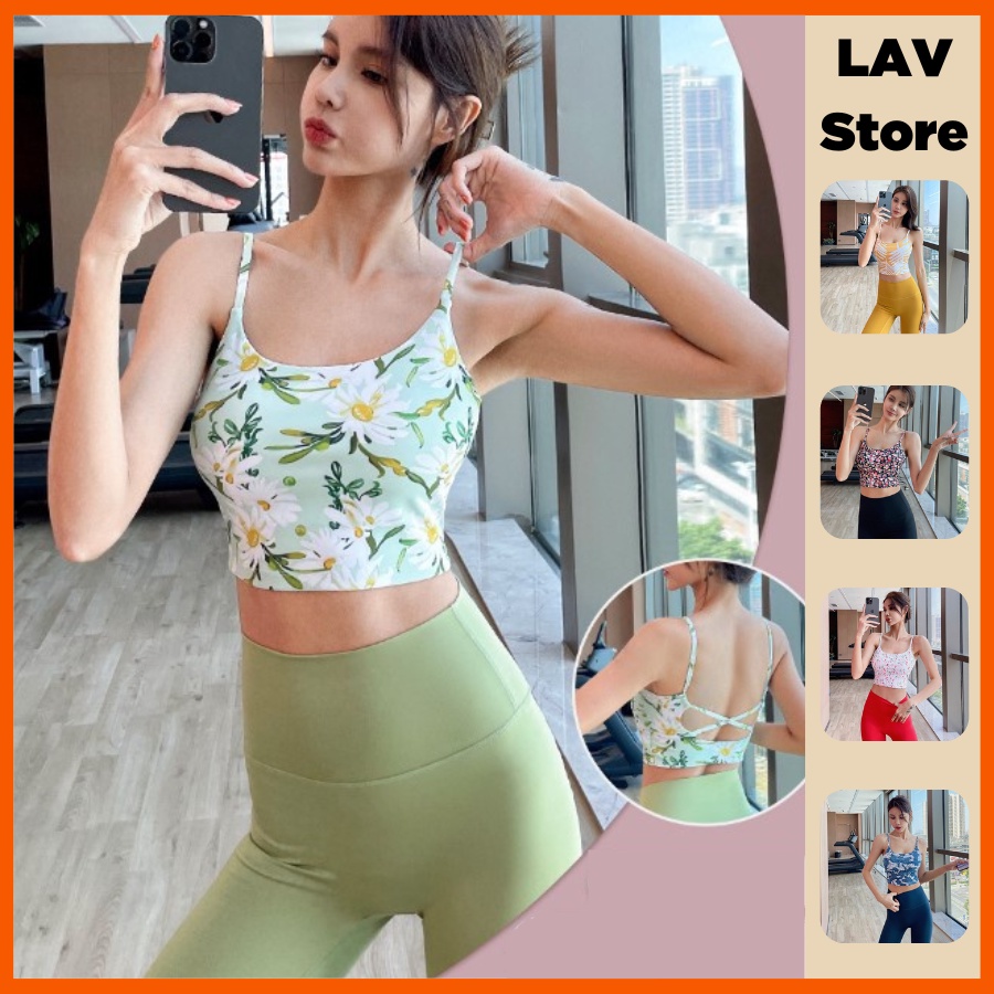 Áo Bra Hoa Nhí Tập Yoga, Gym Thể Thao Chất Thun Lạnh Lulu -LAV Store | Shopee Việt Nam