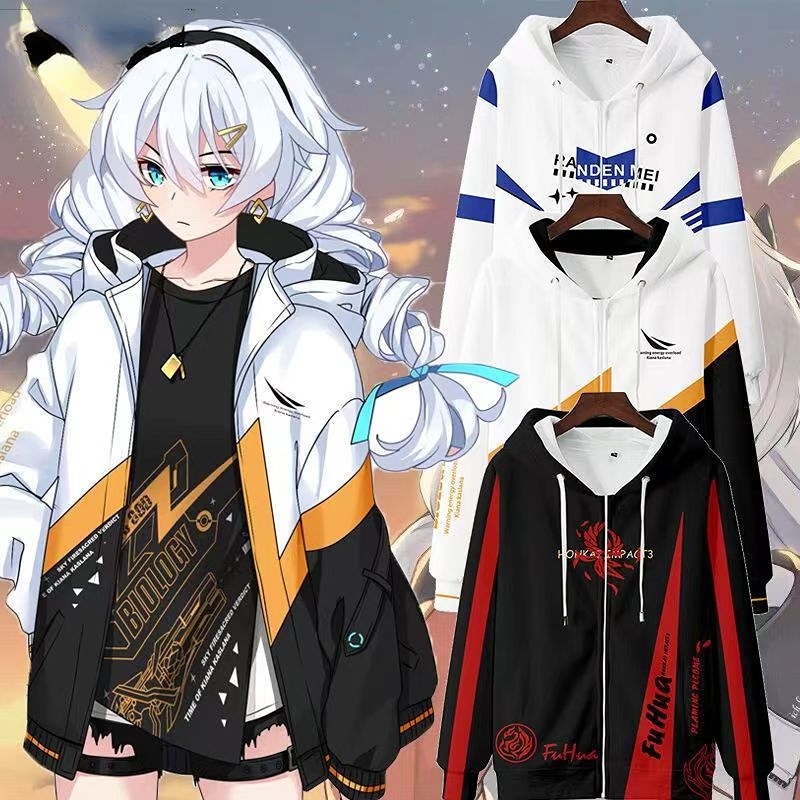 Áo Khoác Hoodie Có Khóa Kéo In Họa Tiết Anime 3D Seele Vollerei Kiana ...