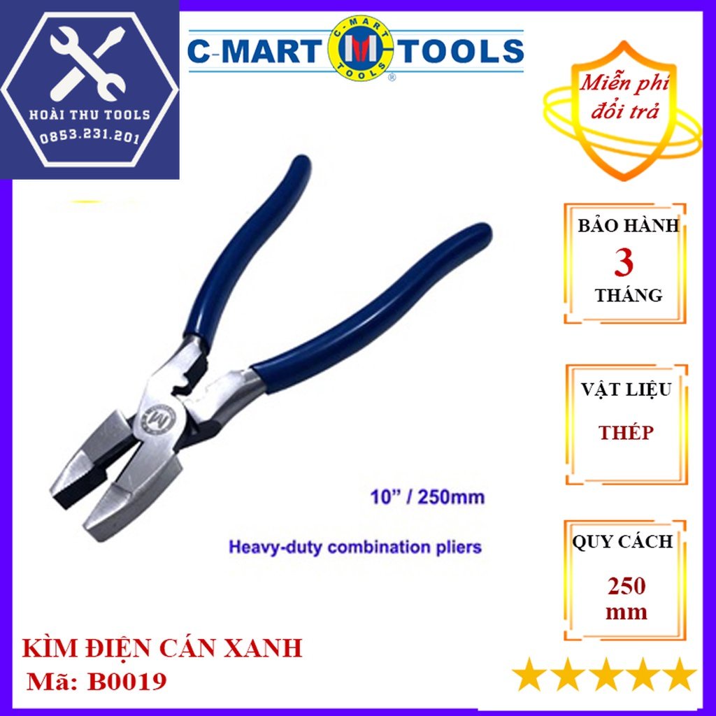 Kìm điện cán xanh B0019-10 C-MART Chất lượng cao | Shopee Việt Nam
