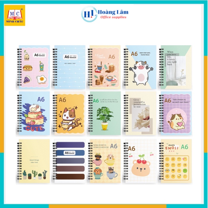 Sổ tay lò xo kép A6 Minh Châu - sổ lò xo tiện lợi nhiều mẫu 200 trang - 1 quyển 862 | Shopee ...