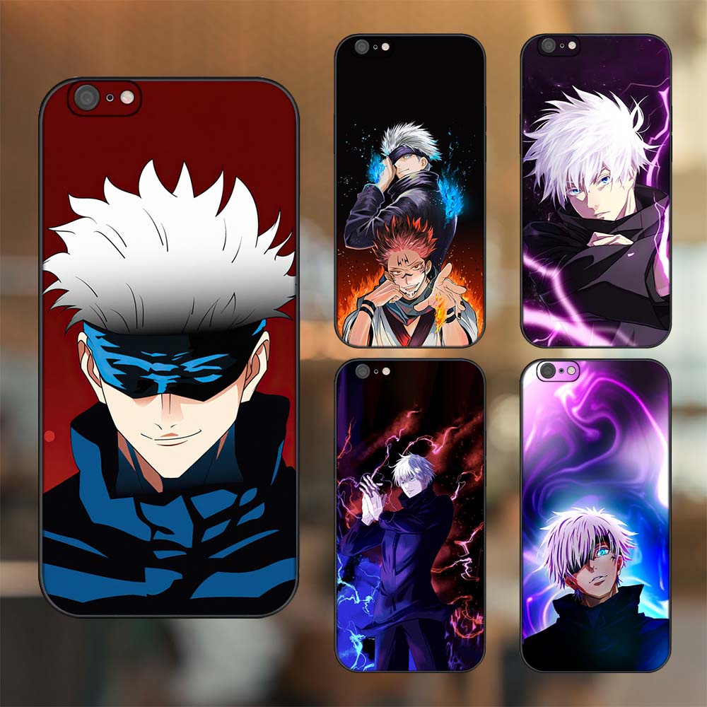 Ốp lưng iPhone 6 Plus, 6s Plus dẻo đen cạnh vuông in hình Satoru Gojo ...