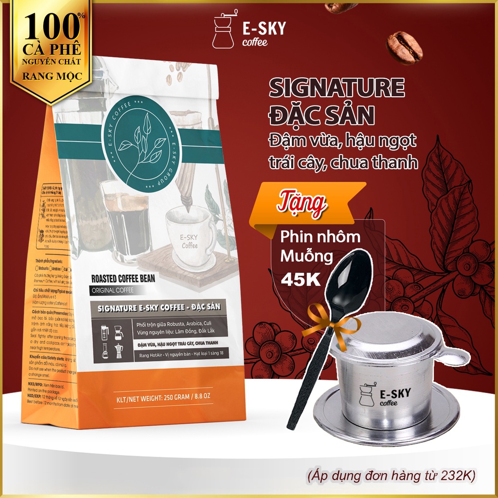Cà Phê Rang Xay Signature E-sky Coffee (Blend Robusta Arabica Culi) Pha ...