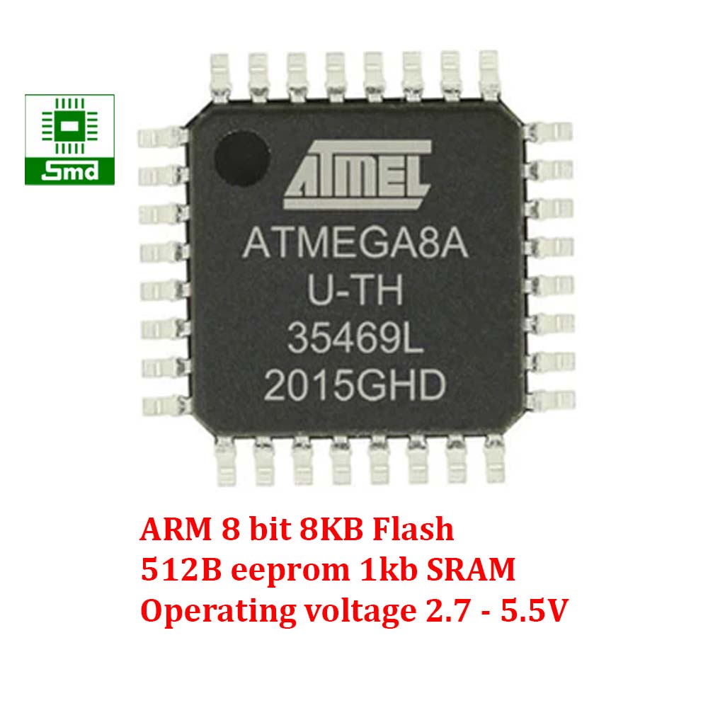 Atmega8A-AU TQFP32 CORE AVR 8bit 8KB flash 512B eeprom 1KB SRAM ...