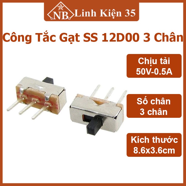 Công tắc gạt SS-12D00 - 3 chân, công tắc nút chuyển mạch | Shopee Việt Nam