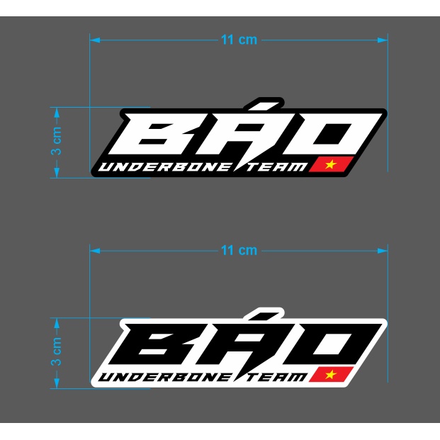 Tem logo Báo Underbone Team trending 2 màu trắng đen size 11 x 3cm dán ...