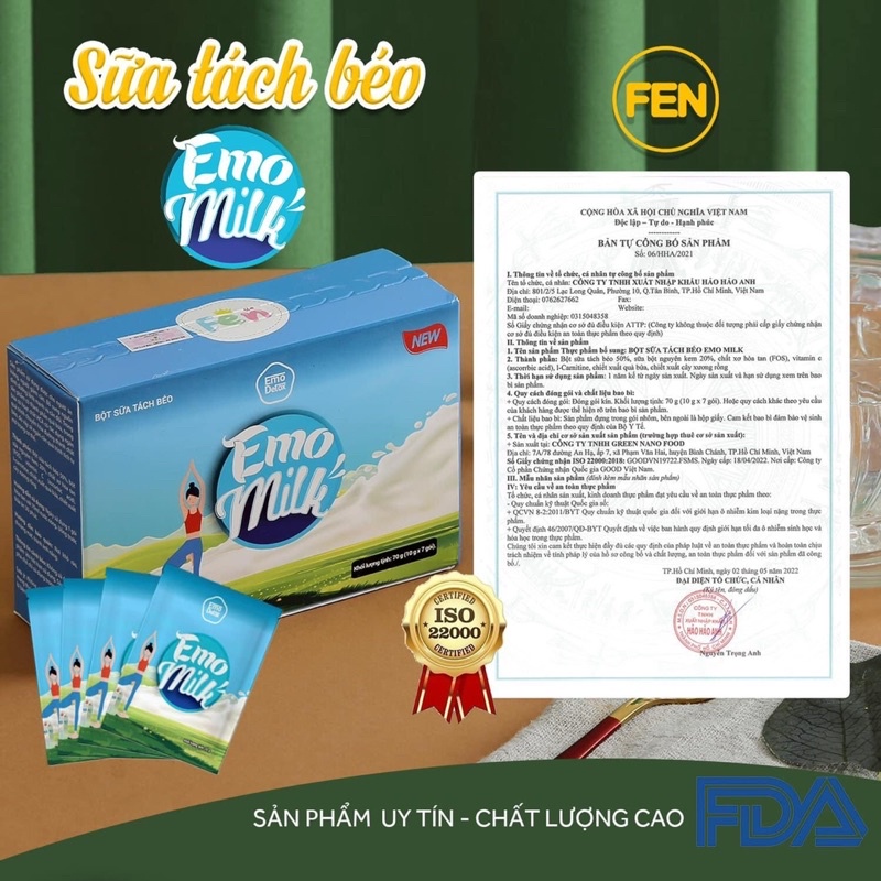 Sữa tách béo Emo Milk, Bột Trái Cây Giảm Cân Nhiều Vị ( Quà tặng ...