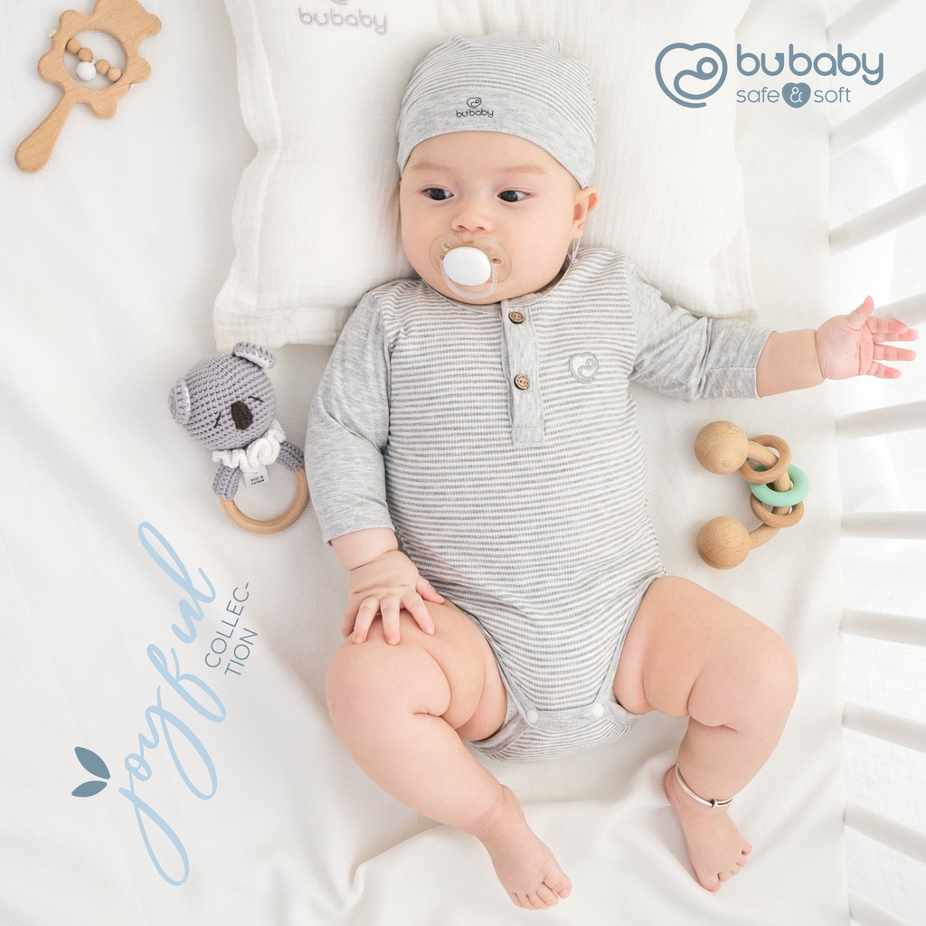 Bộ Body chip ngắn tay cổ trụ Bu Baby Joyful cho bé từ 5kg đến 10kg ...