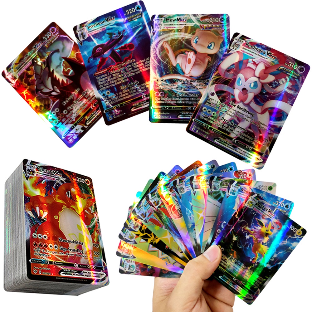 Bộ Thẻ Bài Chơi Pokemon 70 thẻ PCS Vmax và 30 thẻ Vstar cards Chơi Đối ...