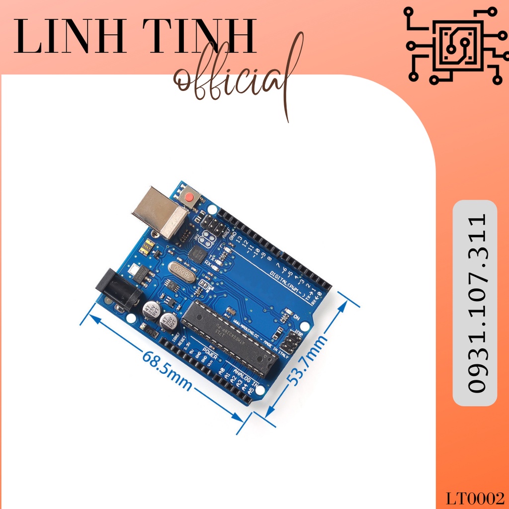 Vi điều khiển Arduino UNO R3 ATmega328P | Shopee Việt Nam