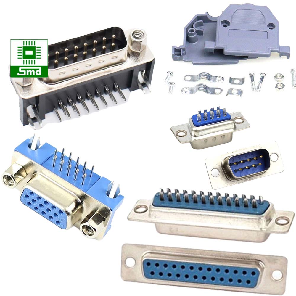 DB9 DB15 DB25 đực cái vỏ nhựa DB9, cổng COM, Cổng RS232 RS485, cổng LPT ...