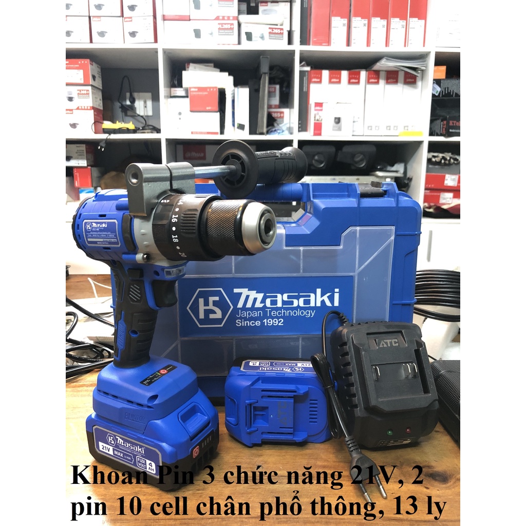 Máy Khoan Pin MASAKI - MSK 1302, 3 chức năng, 21V, auto lock Động Cơ ...
