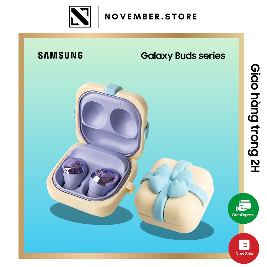 Vỏ bảo vệ hộp sạc tai nghe Galaxy Buds2 Pro / Buds 2 / Buds Pro / Buds Live / Buds FE hộp quà nơ ...