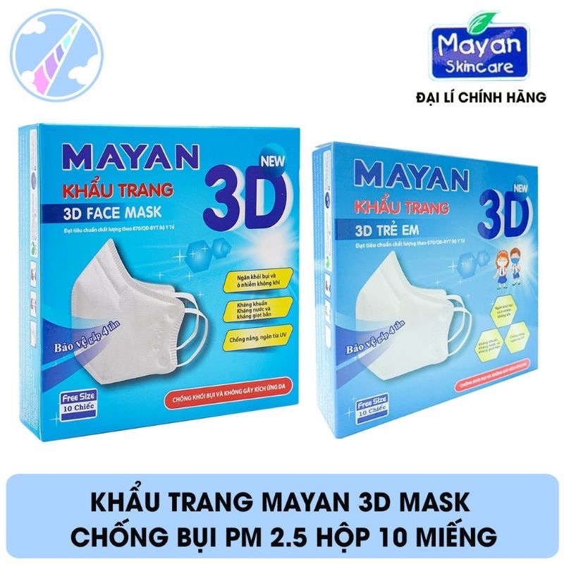 [Chính Hãng] Khẩu Trang MAYAN 3D FACE MASK(Hộp 10 cái) | Shopee Việt Nam