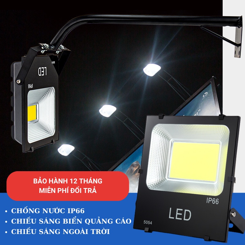 Đèn pha led ngoài trời 50w 100w 30w chiếu sáng biển quảng cáo sân vườn ...