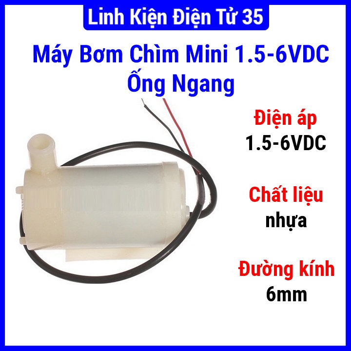 Máy bơm chìm mini siêu nhỏ 3-5VDC ống nằm ngang, thiết kế nhỏ gọn, giá ...