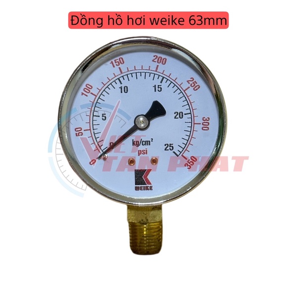 Đồng hồ đo áp suất hơi 63mm chân đứng 13mm hiệu weike | Shopee Việt Nam