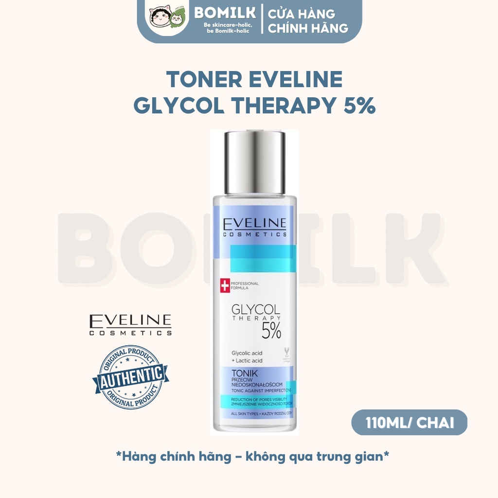 Toner Eveline Glycol Therapy 5% căng bóng, mờ thâm | Shopee Việt Nam