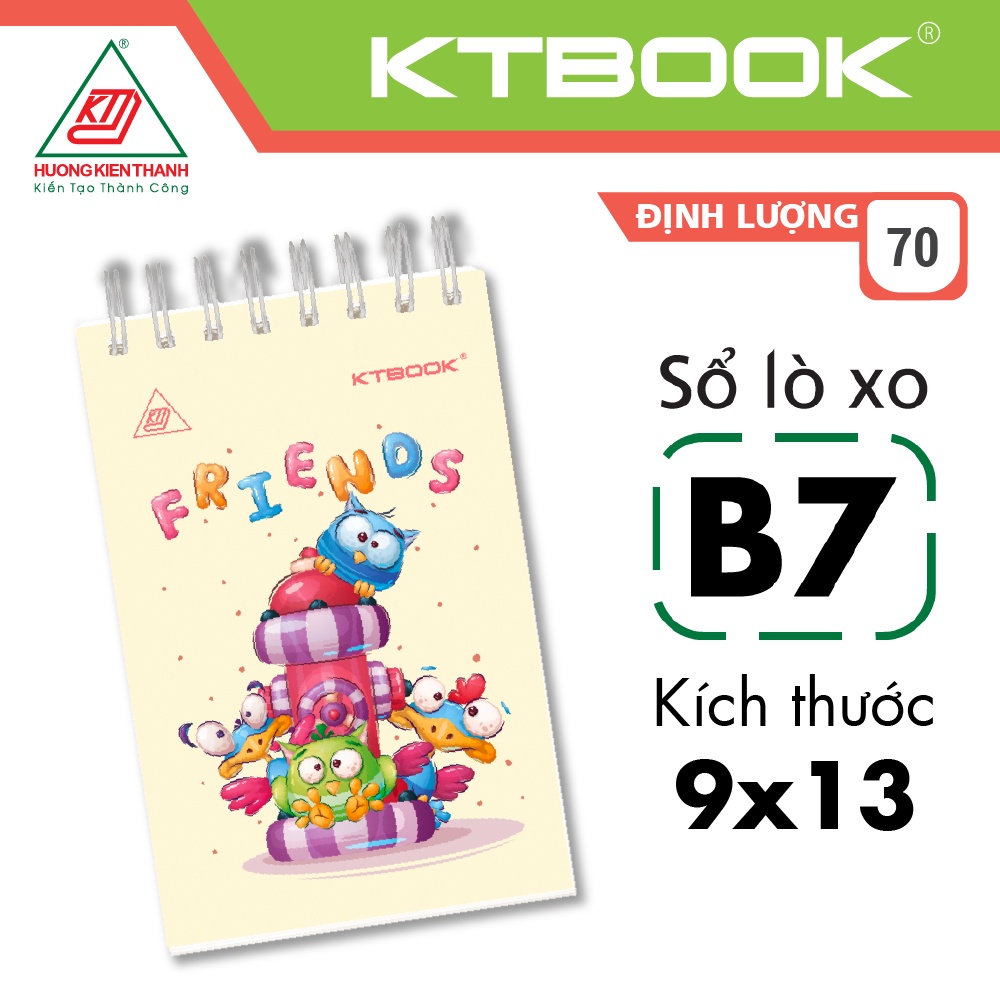 Sổ tay lò xo bìa cứng B7 KTBOOK 100 trang size B7 | Shopee Việt Nam