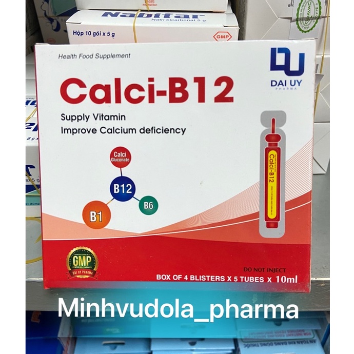 Calci B12 Đại Uy - bổ sung calci và khoáng chất cho cơ thể (hộp 20 ống nhựa) | Shopee Việt Nam