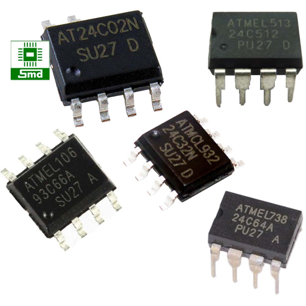 IC EEPROM AT24C02, AT24C08, AT24C32, AT24C64, AT24C256, AT24C512, 93C46 ...