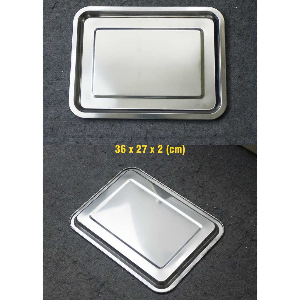 khay inox đựng thực phẩm nhiều kích thước cao 2cm | Shopee Việt Nam