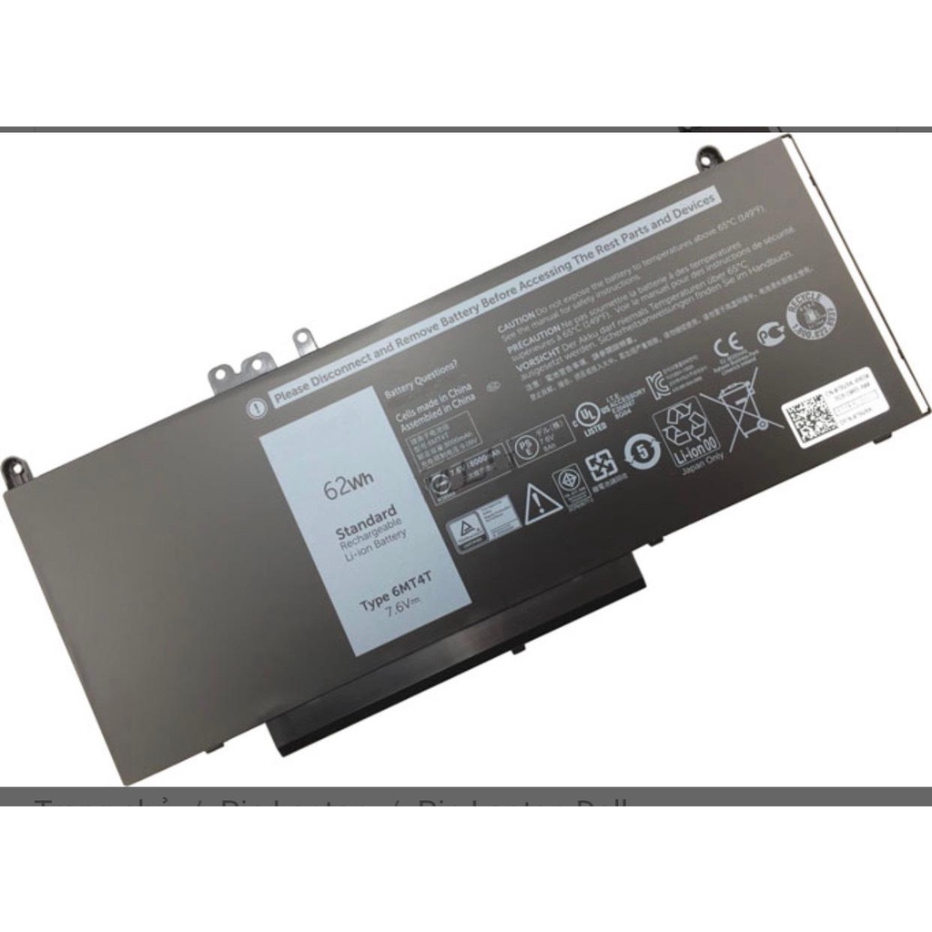 Pin laptop Dell Latitude E5470 E5570, Precision 15 3510 6MT4T DÀI 62WH ...