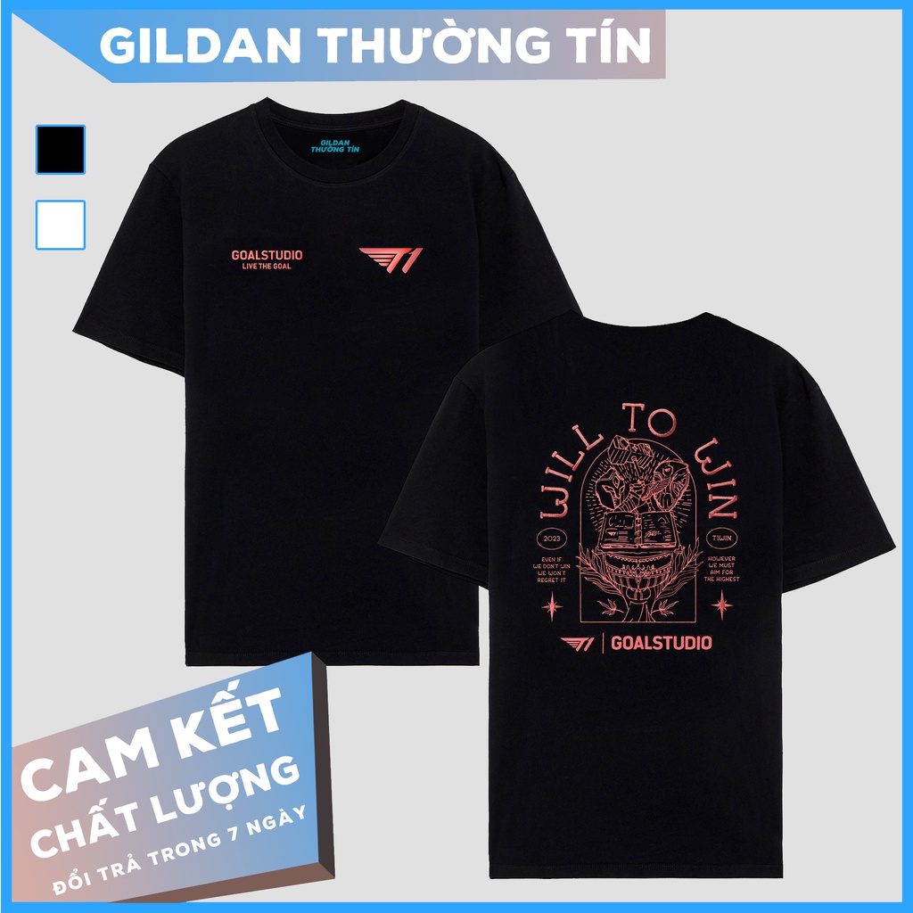 Bộ Áo Phông GOALSTUDIO SKT TELECOM | T1 23 WILL TO WIN | Mùa giải 2023 | Chất áo Cotton Oversize ...