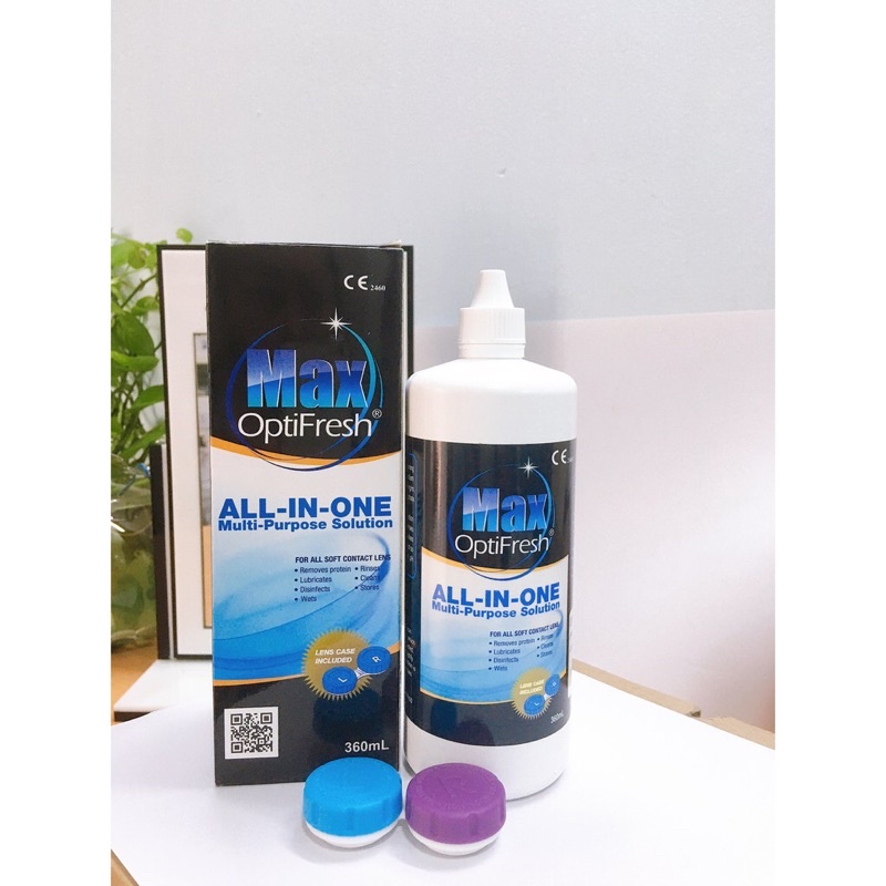 Nước Ngâm Kính Áp tròng Max-Optifresh (kèm khay đựng) Nước Khử Trùng ...