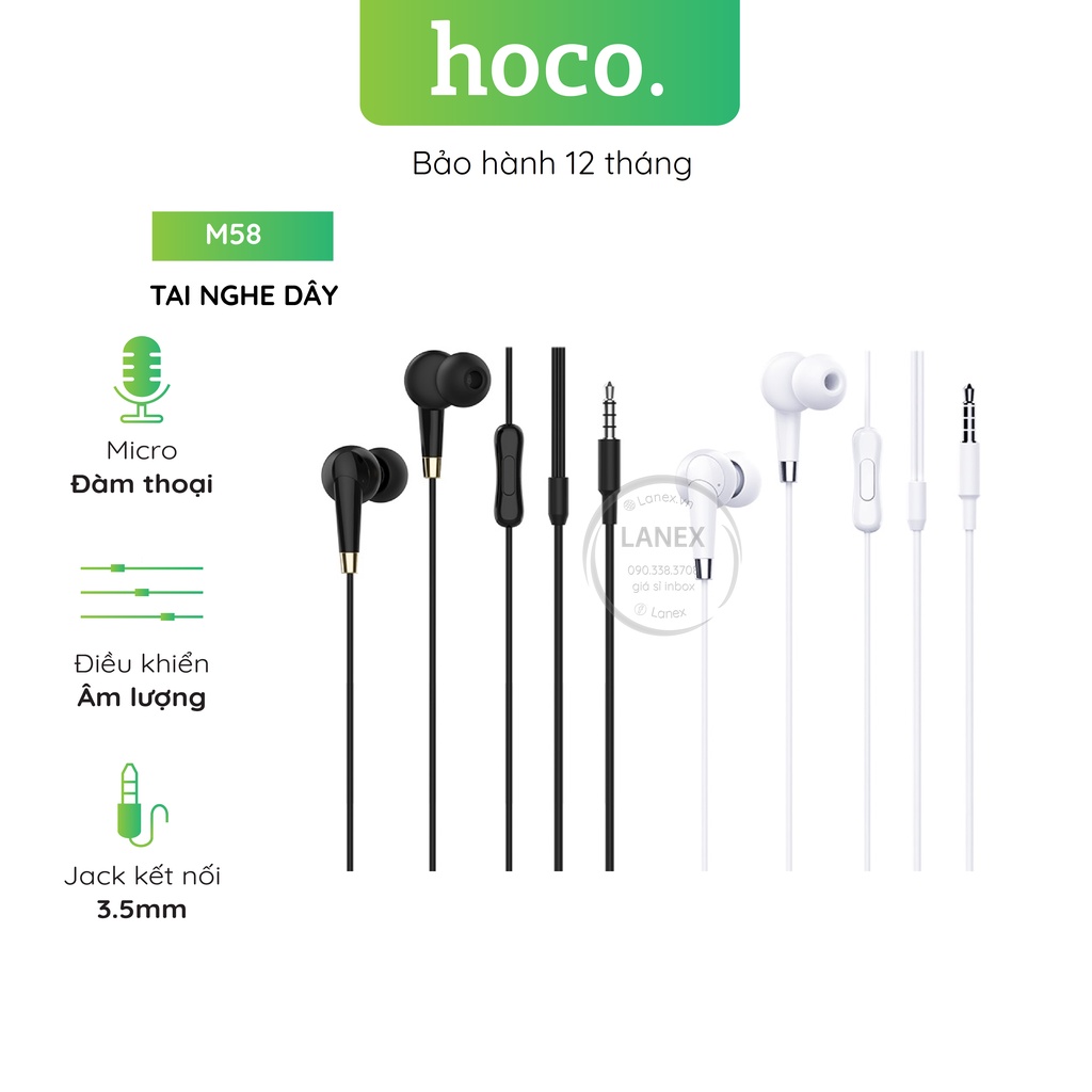 Tai Nghe Dây Hoco M58 Tpe Jack 3.5mm Có Mic Dài 1.2m | Shopee Việt Nam