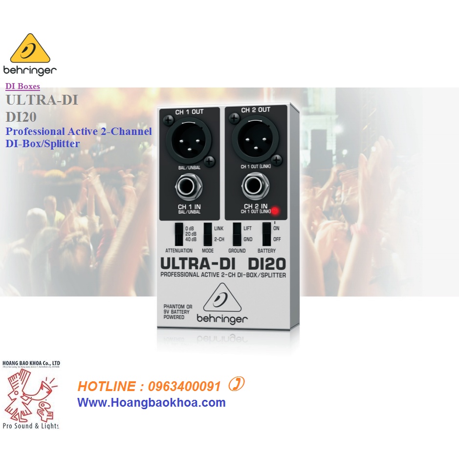 DI20 Active DI Boxes Behringer - Hộp Chống Nhiễu Âm Thanh Behringer ...