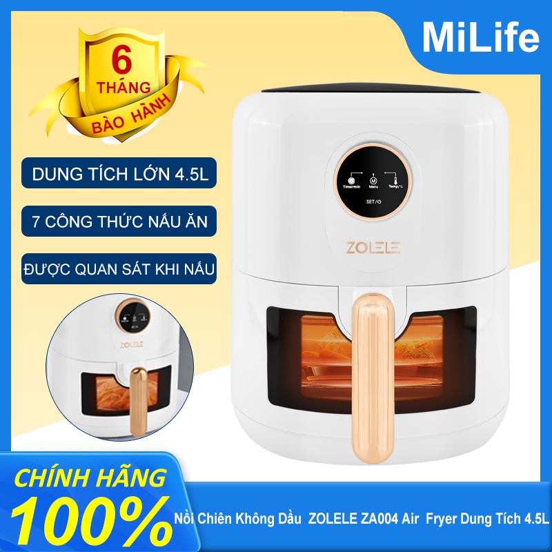 Nồi chiên không dầu ZOLELE ZA004 Air Fryer dung tích 4.5L công suất 1400W chế biến được tất cả ...