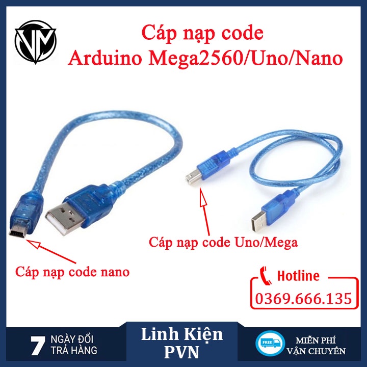 Dây Cáp Nạp code Arduino R3 / Mega2560/ Nano (Cáp Mini USB - USB 2.0 ...