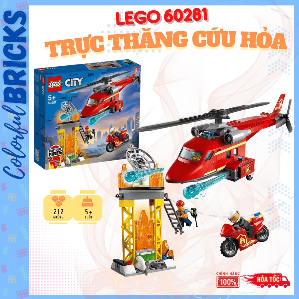 Lego 60281 - Trực thăng cứu hỏa - Fire Rescue Helicopter - Lego City ...