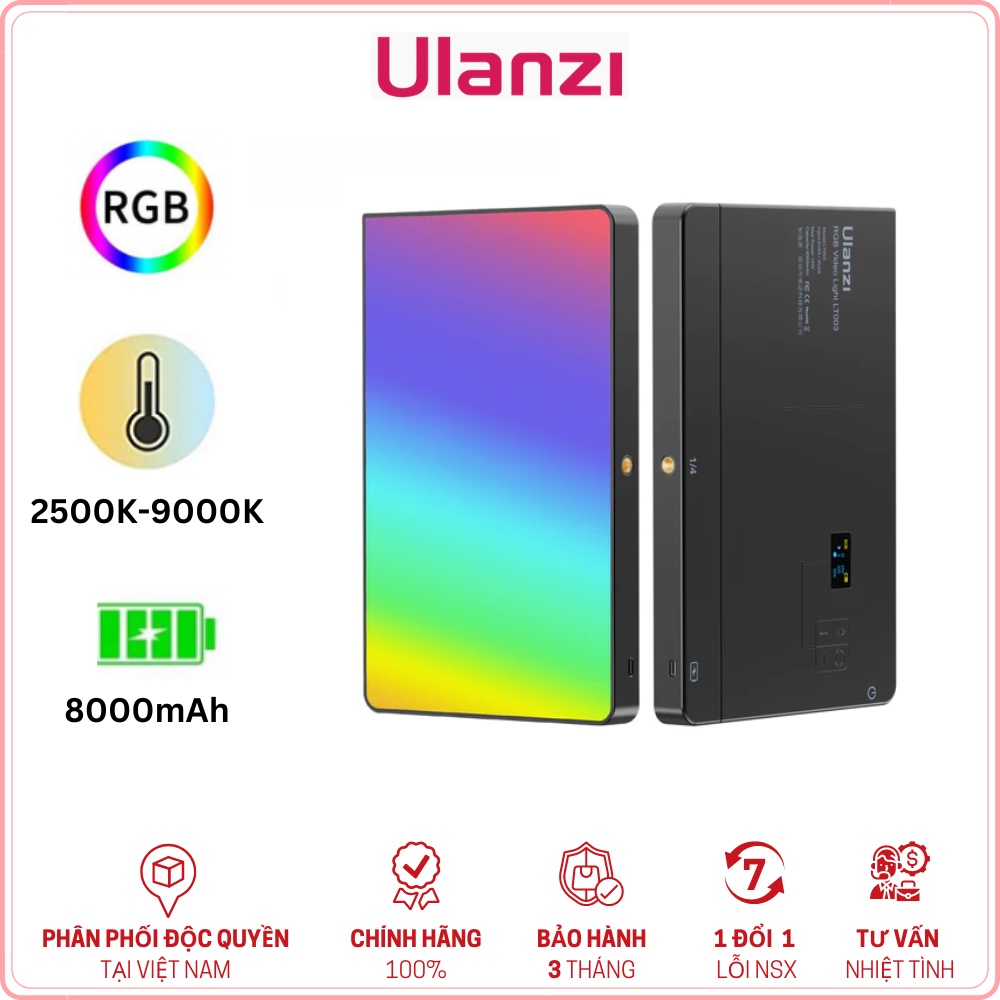 ULANZI LT003 RGB (2500K-9000K) - Đèn LED Đổi Màu RGB | Dung Lượng Pin 8000mAh | Công Suất 15W ...