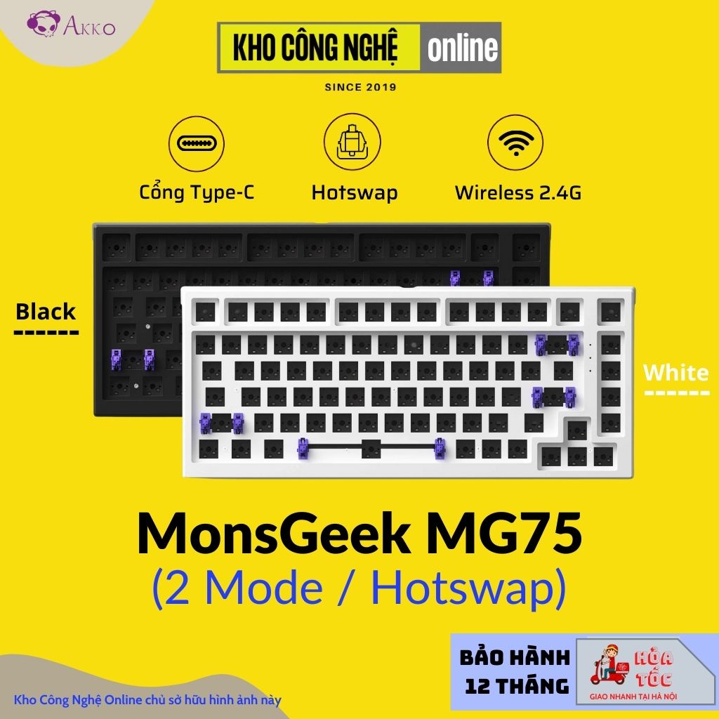 Kit bàn phím cơ MonsGeek MG75 White (Dual Mode / Hotswap 5 pin) - Hàng ...