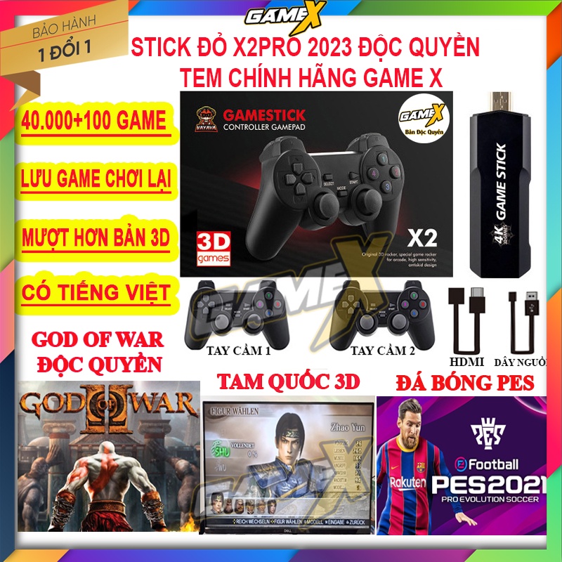 [Chính Hãng] Game Stick 4k Đỏ X2Pro Mới, 41000+ game psp, ps1, 3d ...