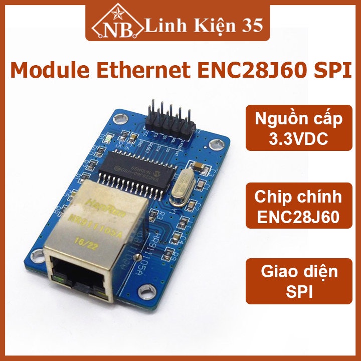 Linh kiện module Ethernet chíp ENC28J60 SPI kích thước 56x34mm | Shopee Việt Nam
