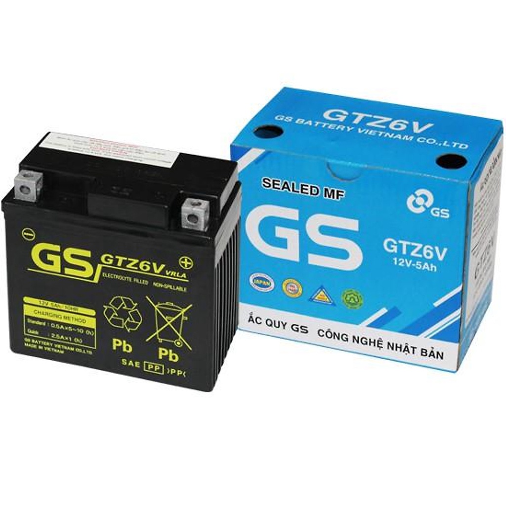Ắc quy khô xe máy GS GTZ6V 12V - 5Ah | Shopee Việt Nam