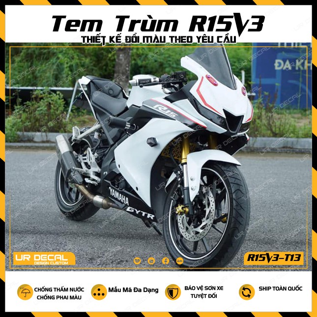 Tem Xe Yamaha R15 V3 Trắng - mẫu trùm cực chất | R15V3 13 | Shopee Việt Nam
