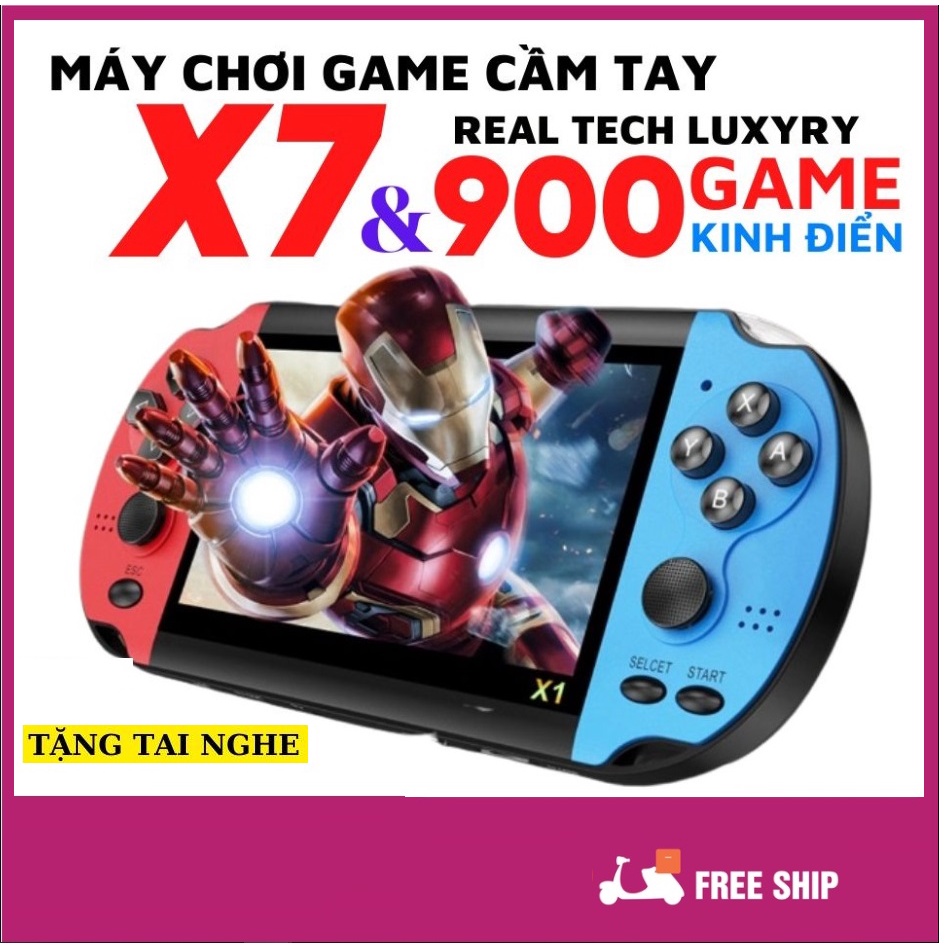 Máy chơi game cầm tay X7 gồm 900 trò, màn hình 4.3 inch , nghe nhạc ...
