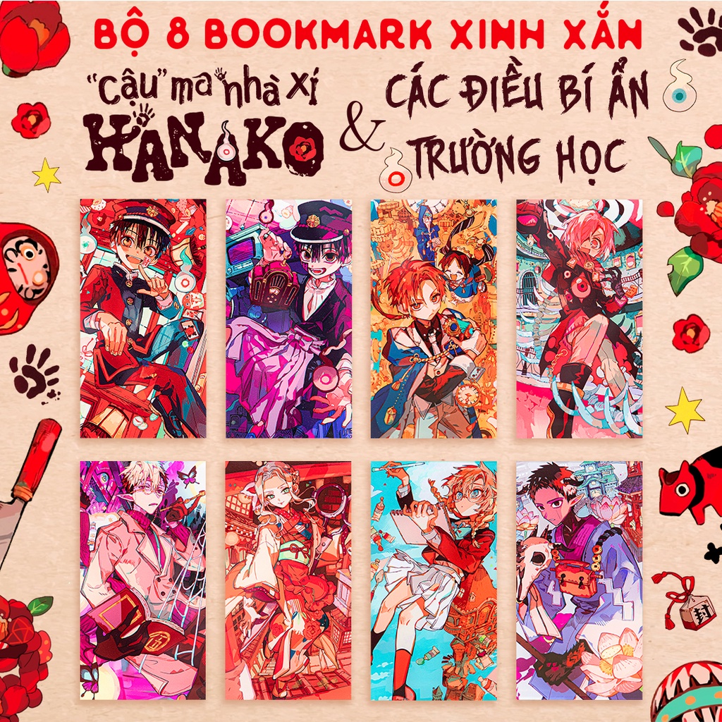 Bộ 8 bookmark Cậu Ma Nhà Xí Hanako và Các Điều Bí Ẩn Trường Học ...