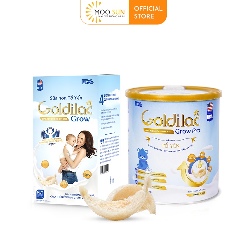 Sữa non Tổ Yến Goldilac Grow 168g (12 gói x 14g) - Sữa tăng cân cho bé | Shopee Việt Nam