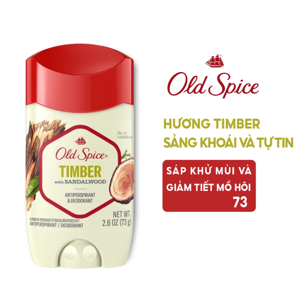 Sáp Khử Mùi Old Spice Hương Timber Sảng Khoái & Tự Tin 73g Timber Anti ...